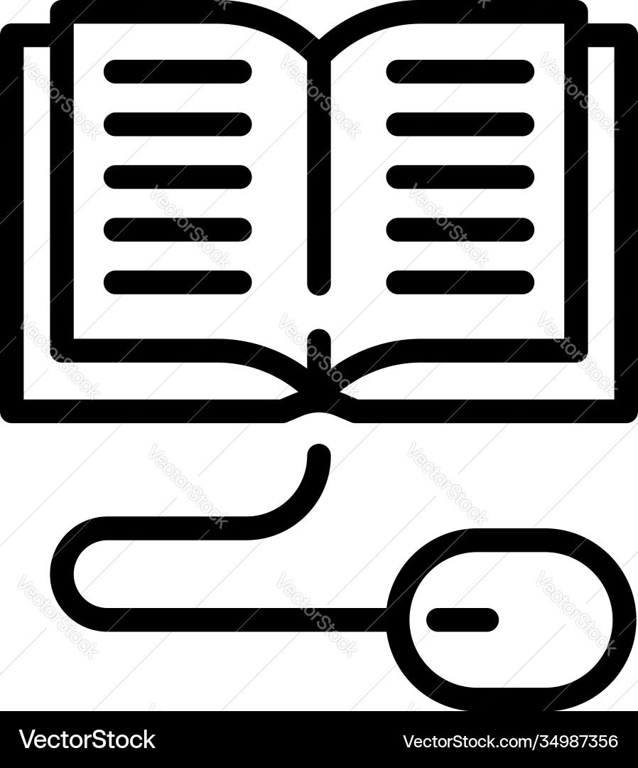 Online book icon outline style Royalty Free Vector Image
