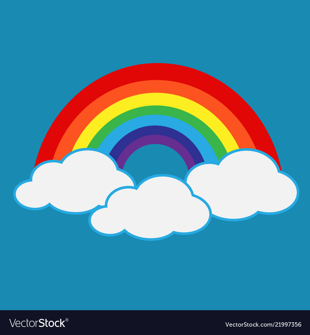 Rainbow with cloud icon Royalty Free Vector Image