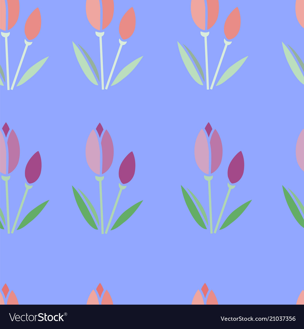 Seamless pattern tulips Royalty Free Vector Image