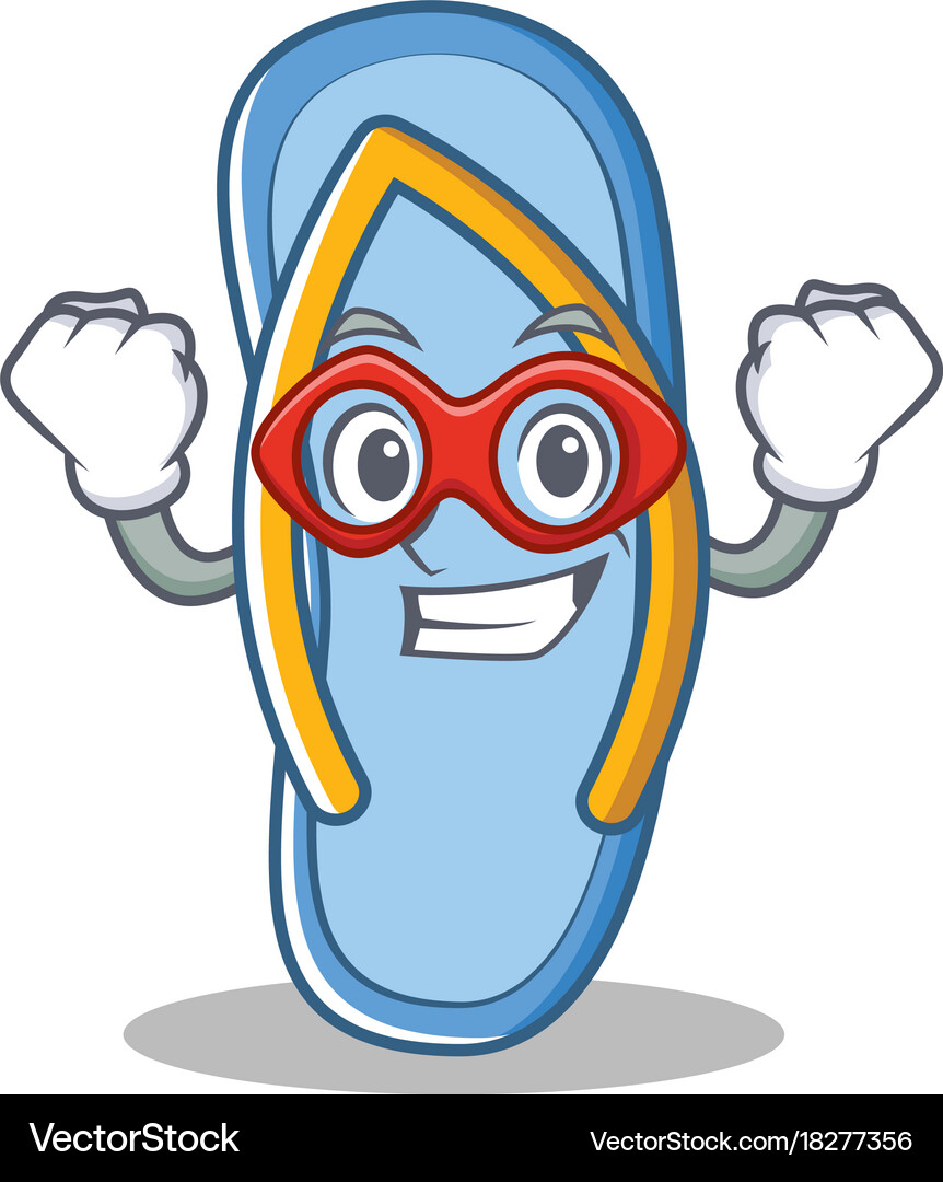 Super hero flip flops character cartoon Royalty Free Vector