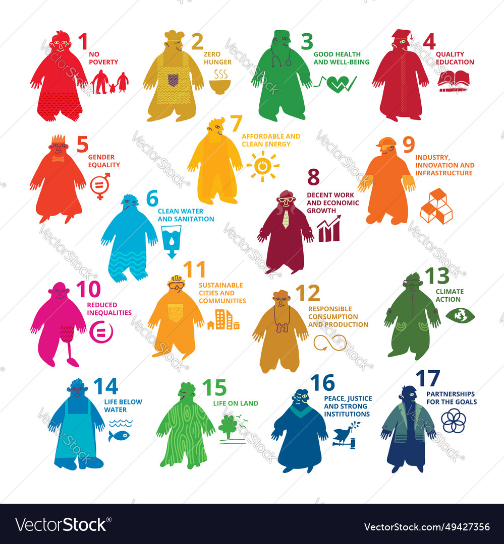 Sustainable development goals set Royalty Free Vector Image