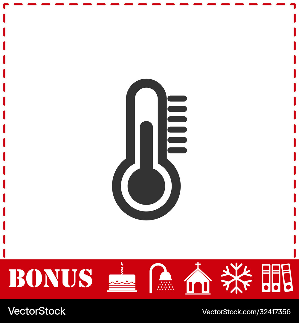 Thermometer icon flat Royalty Free Vector Image