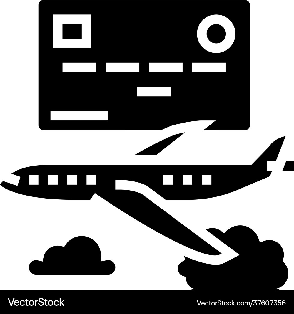 Traveling card glyph icon Royalty Free Vector Image