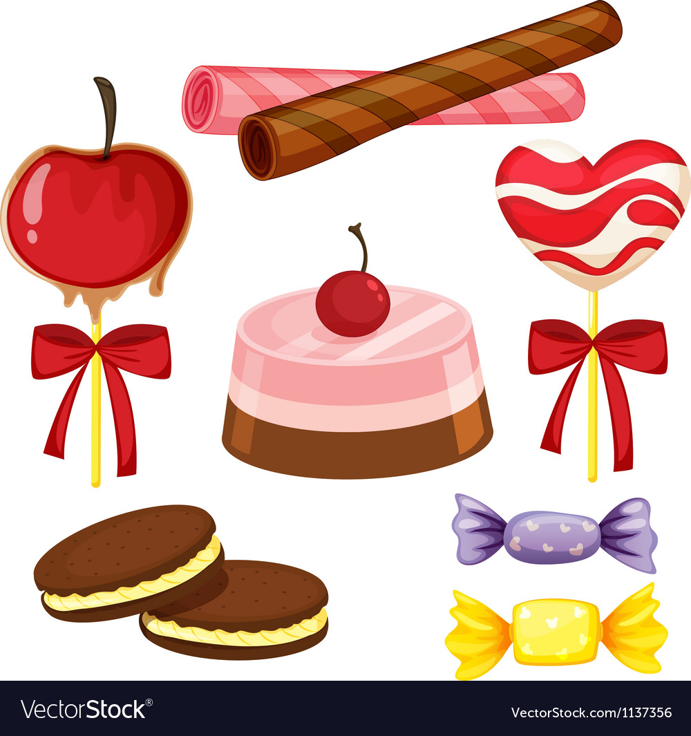 Various sweets Royalty Free Vector Image - VectorStock