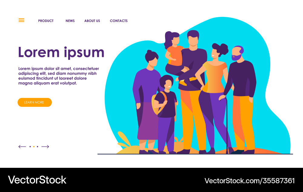Big family meeting Royalty Free Vector Image - VectorStock
