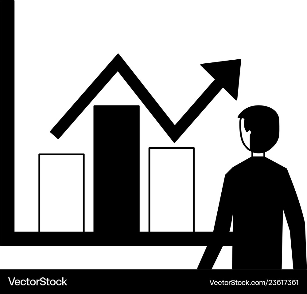 Businessman with statistics diagram Royalty Free Vector