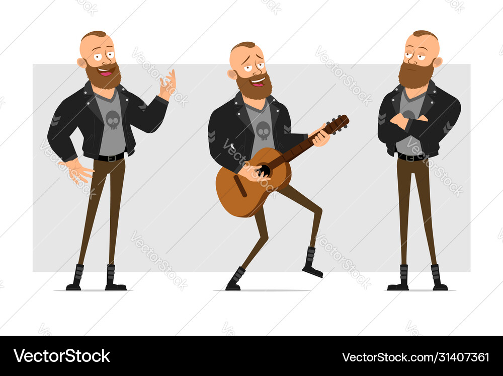 Cartoon punk hooligan boy character set Royalty Free Vector