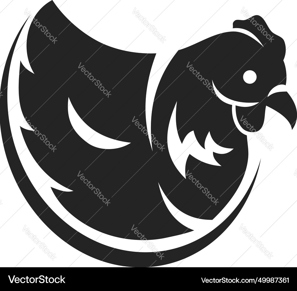 Hen logo template isolated brand identity icon Vector Image