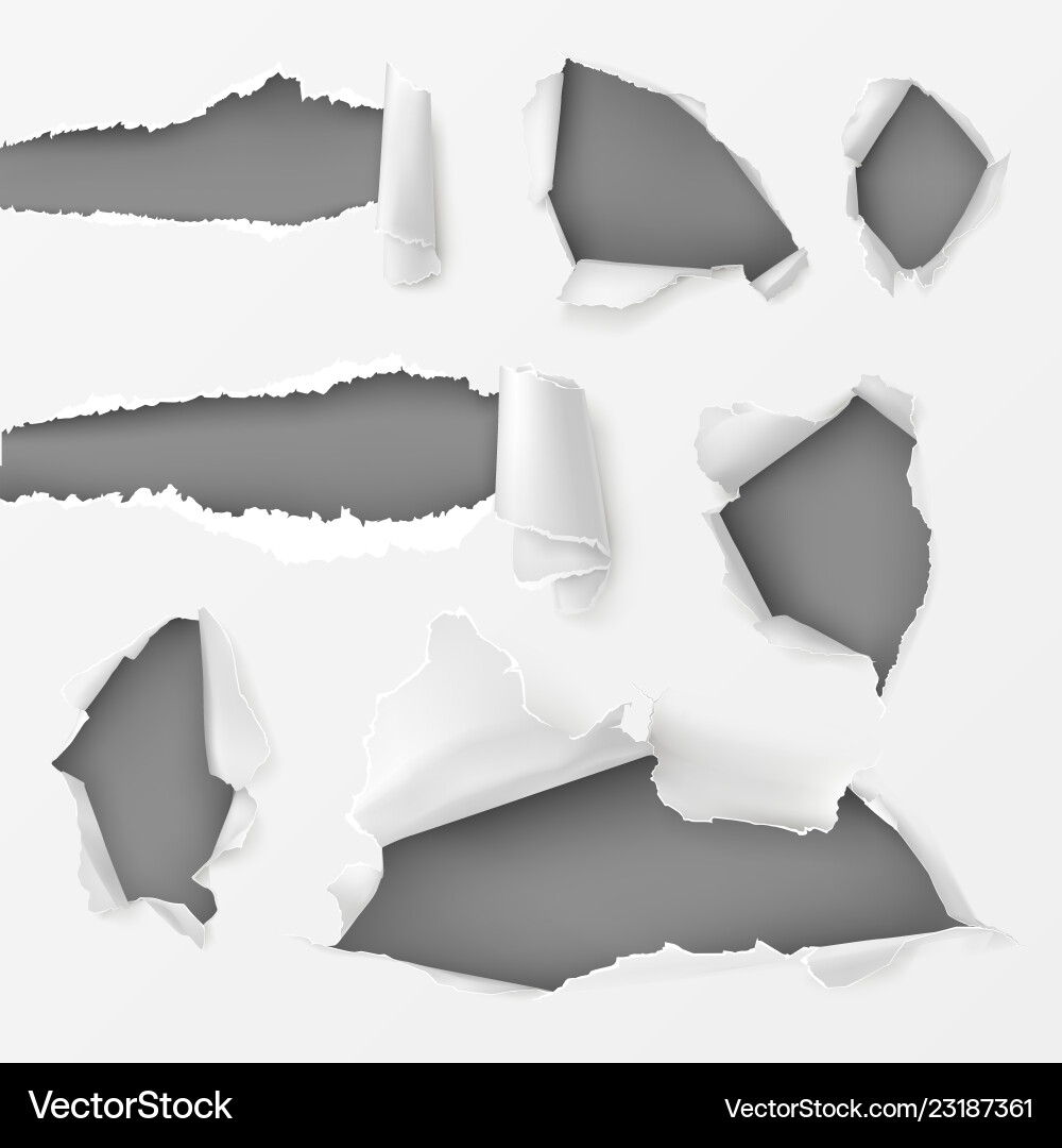 Holes and gaps in white background set Royalty Free Vector
