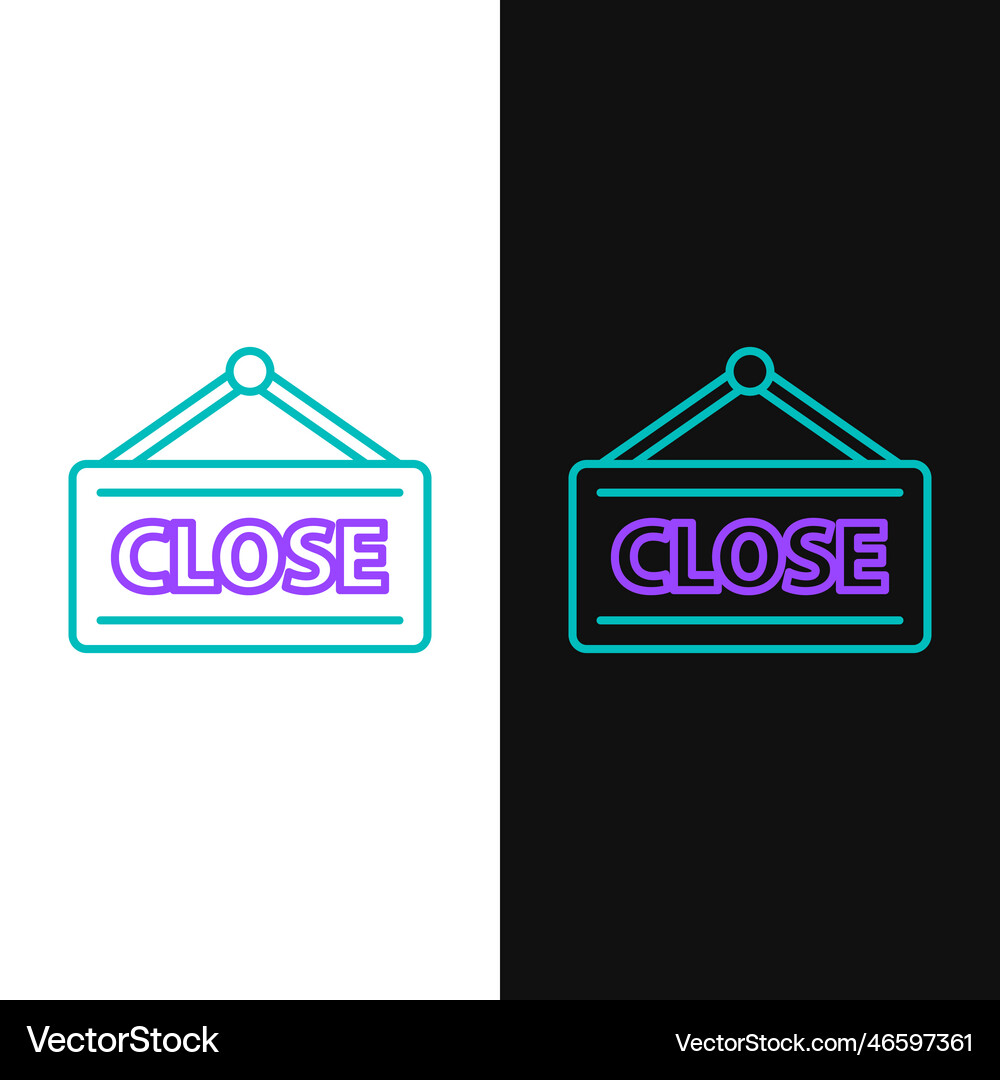 Line hanging sign with text closed icon isolated Vector Image