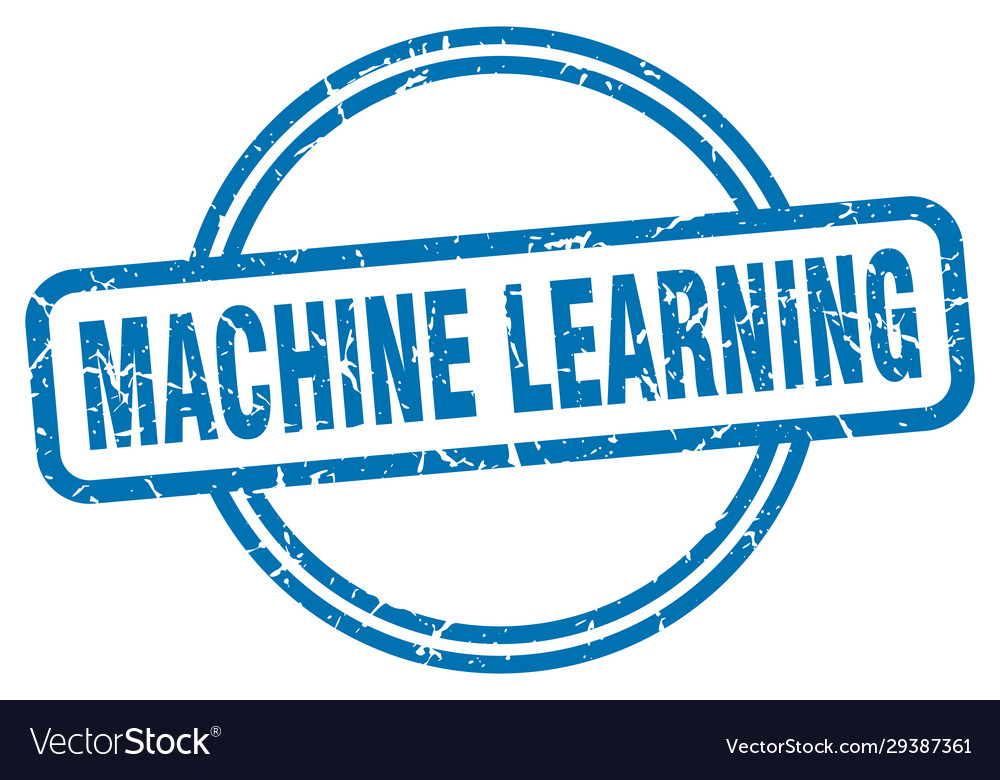 Machine learning stamp round Royalty Free Vector Image