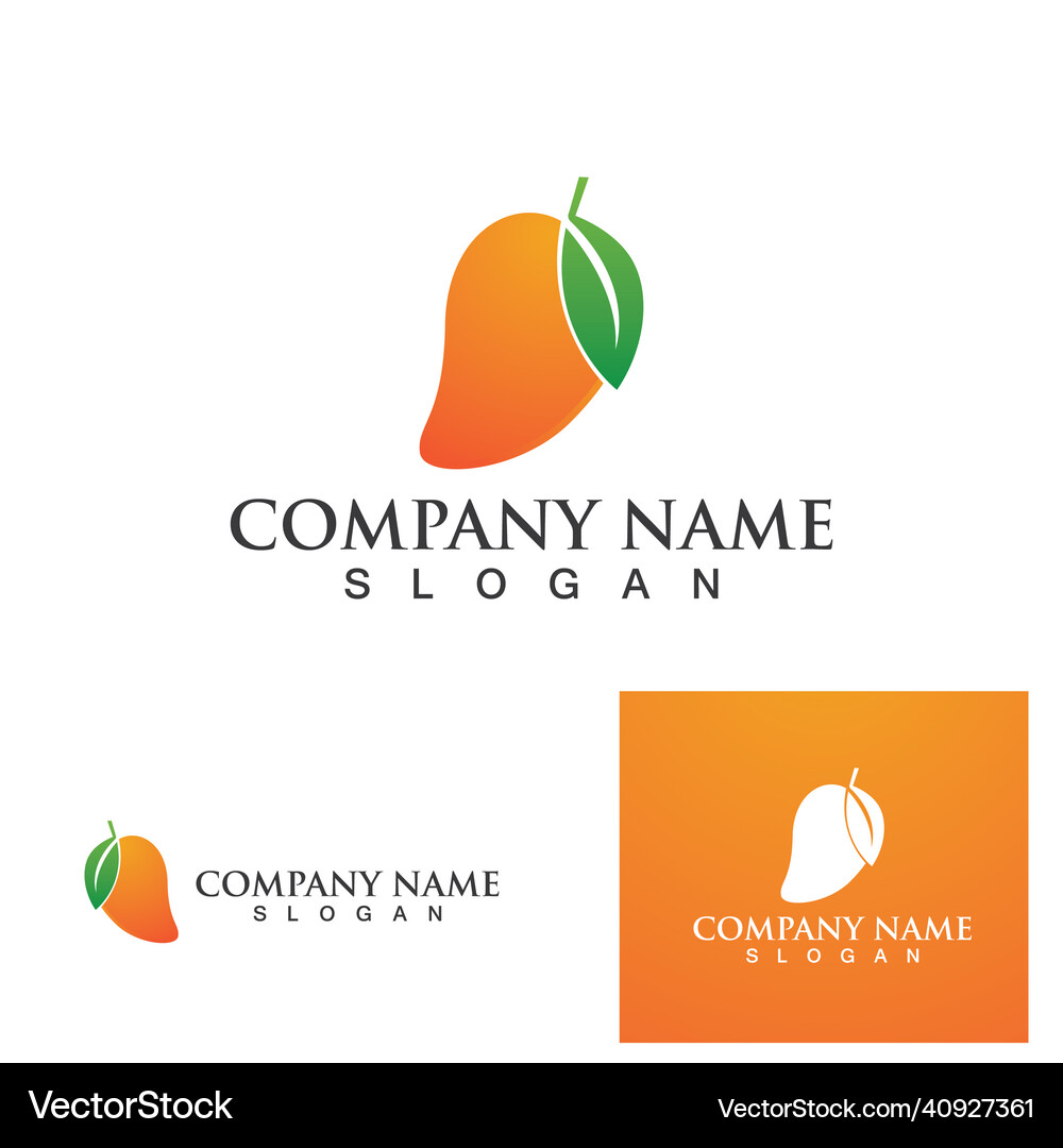 Mango fruits fresh logo and symbol Royalty Free Vector Image