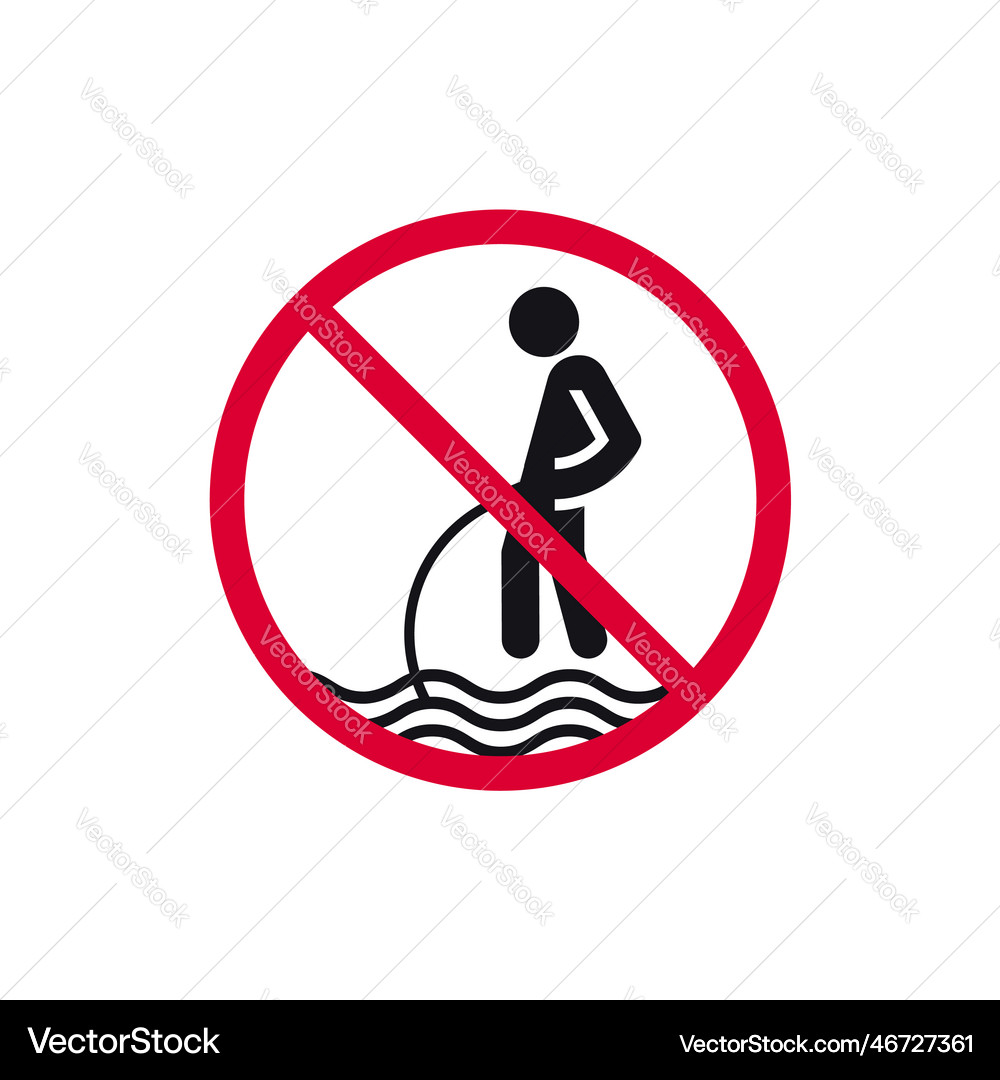 No peeing prohibited sign forbidden round sticker Vector Image