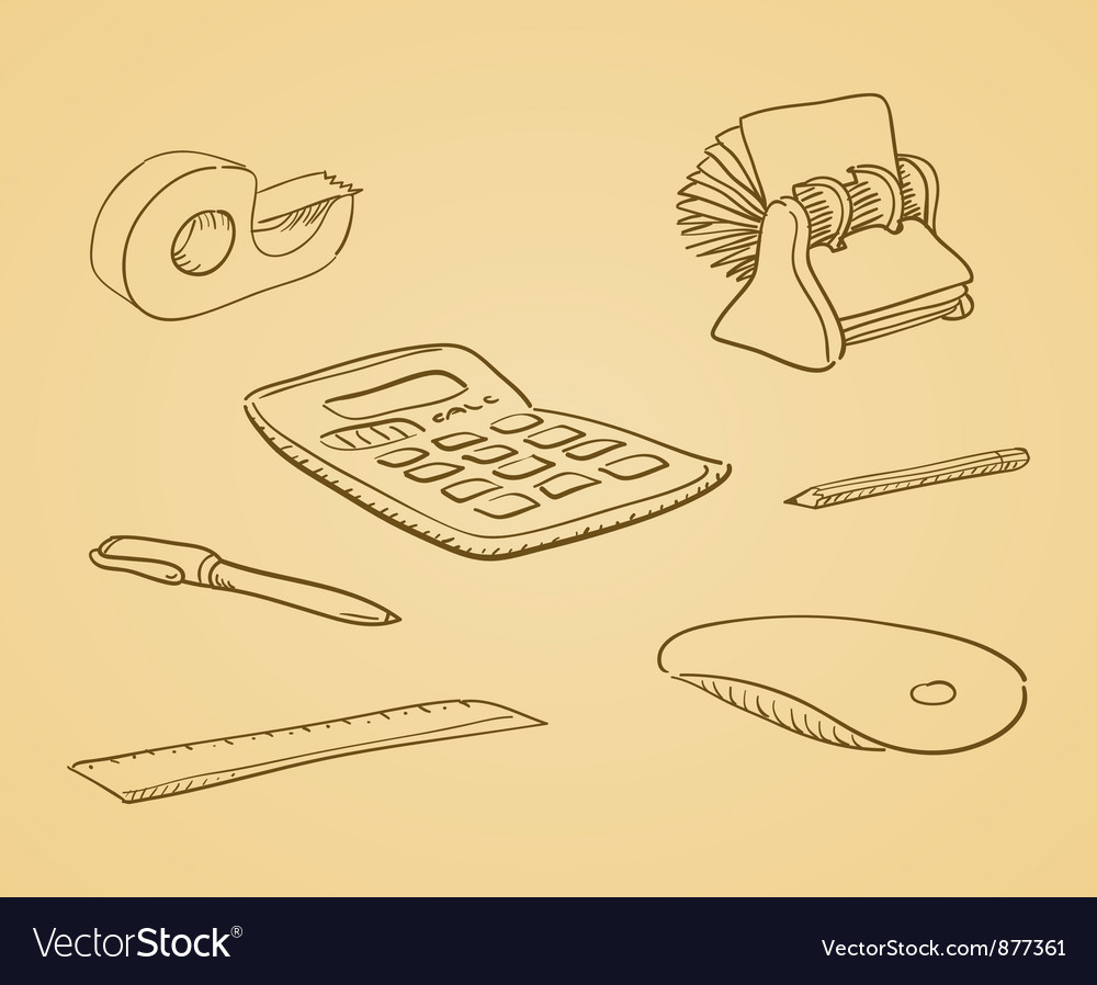Office tools Royalty Free Vector Image - VectorStock