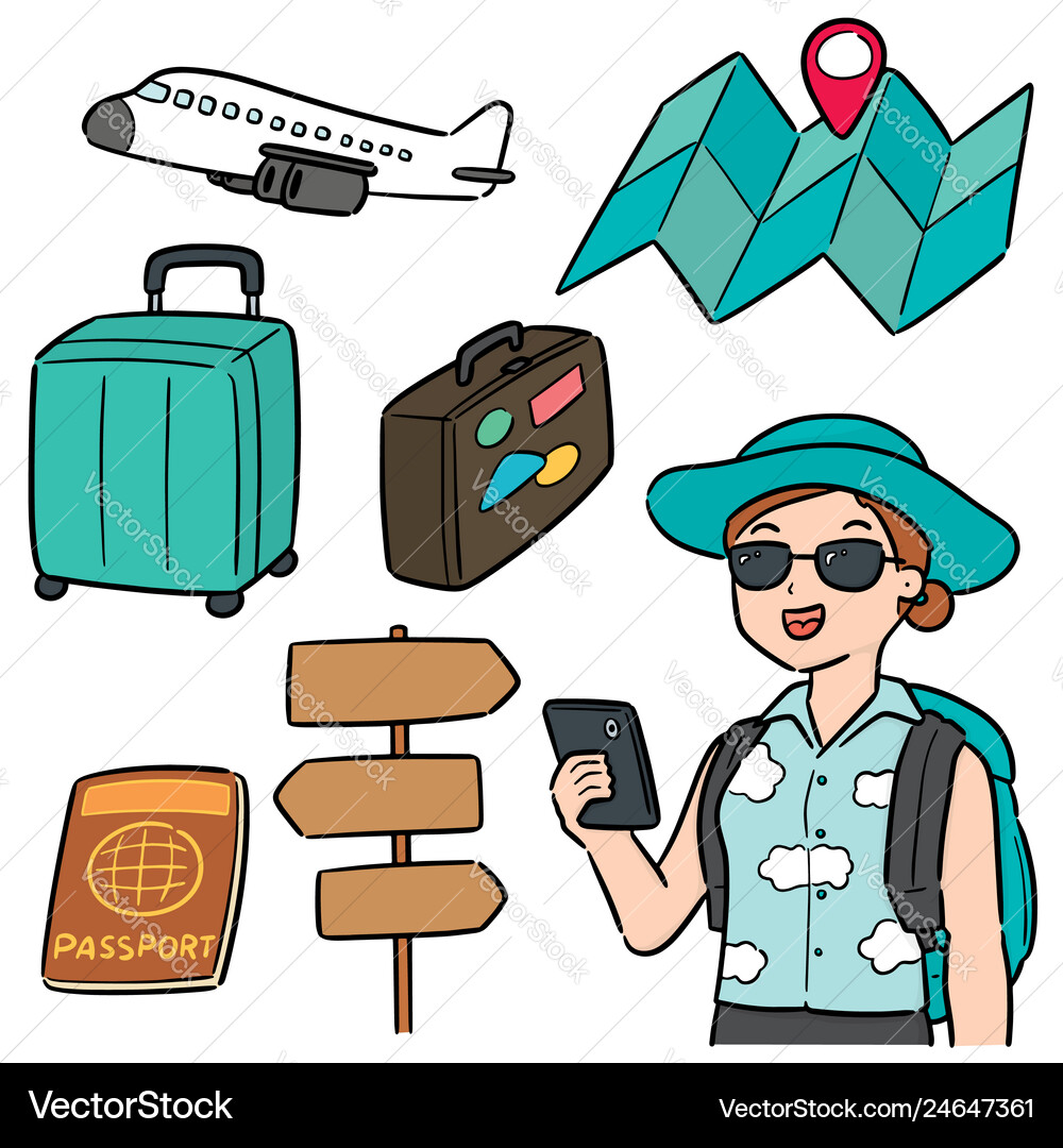 Set of traveler Royalty Free Vector Image - VectorStock