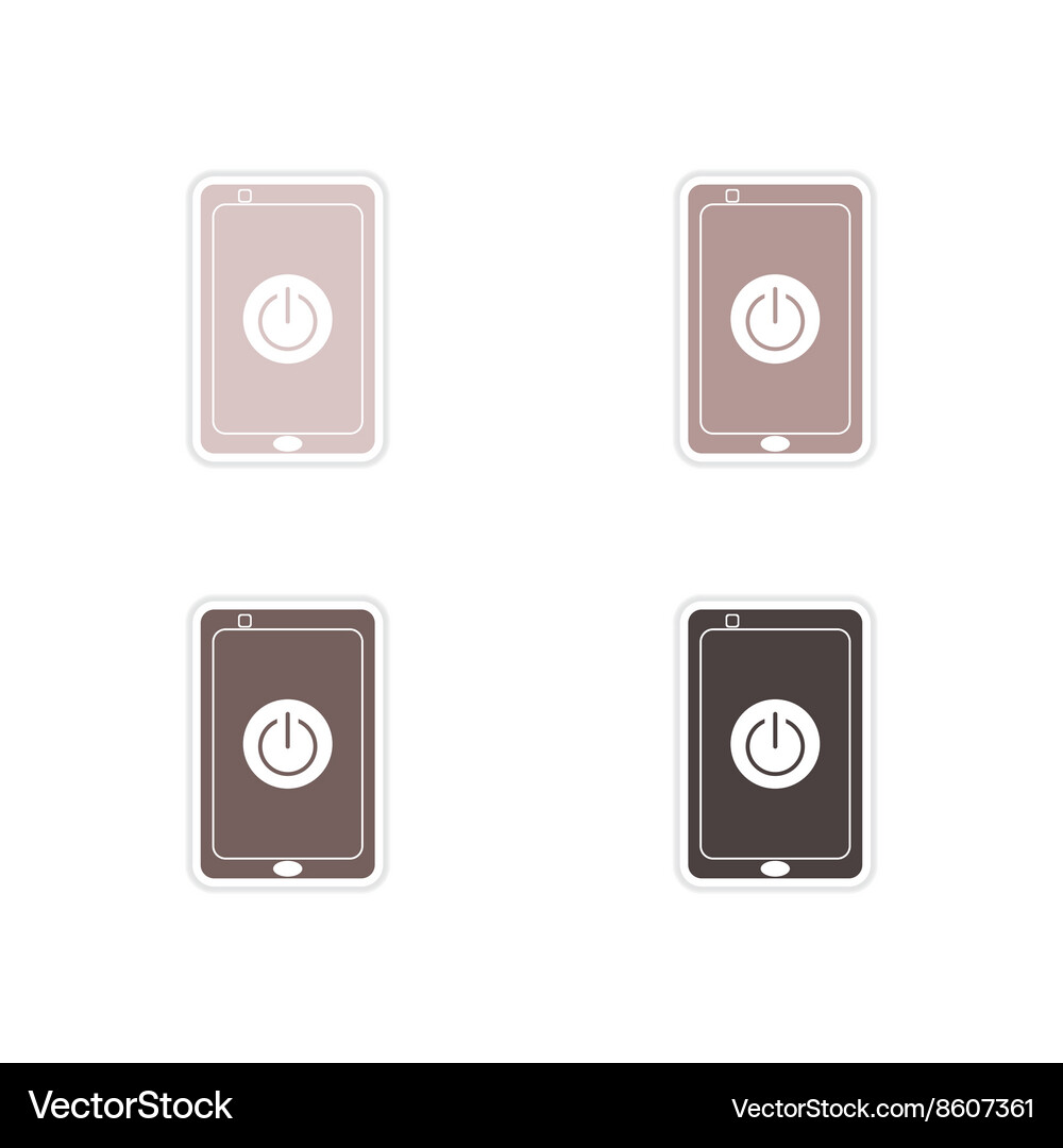 Set paper stickers on white background turn off Vector Image