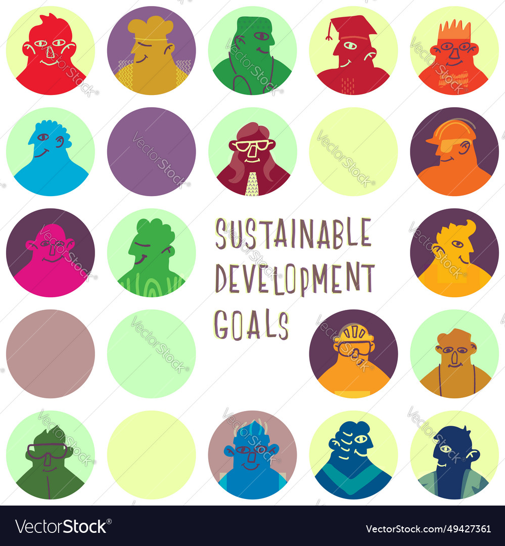 Sustainable development goals set Royalty Free Vector Image