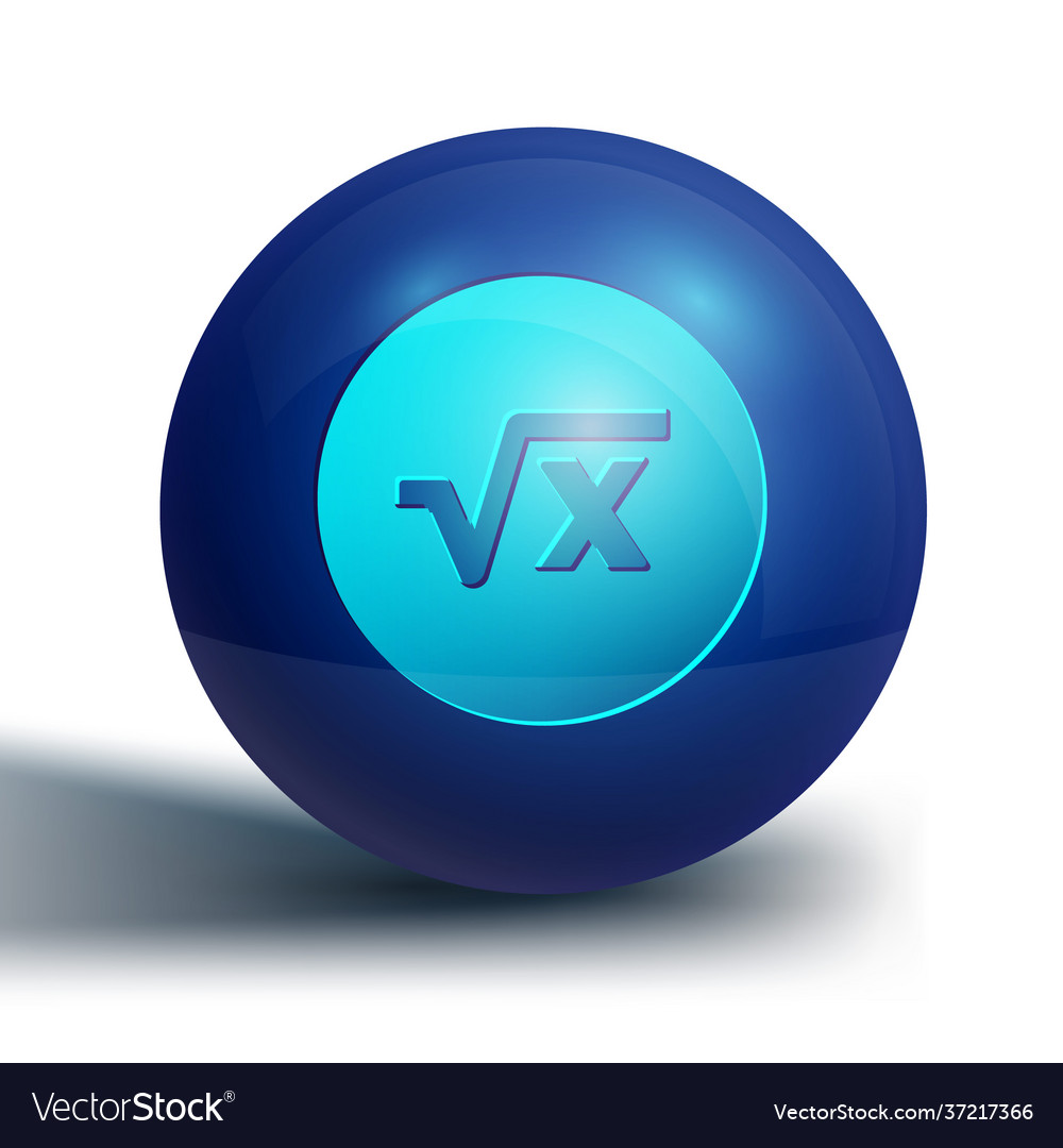 Blue Square Root X Glyph Icon Isolated On White Vector Image
