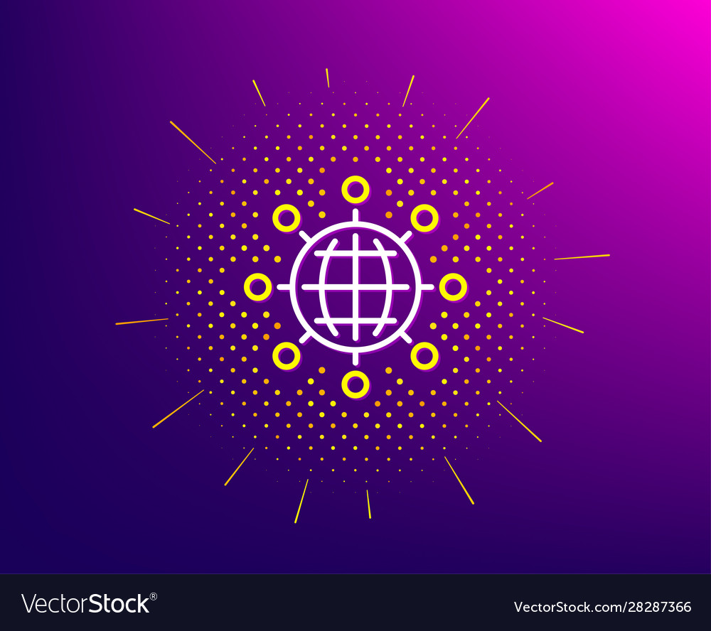 Business networking line icon international work Vector Image Business networking line icon international work Vector Image