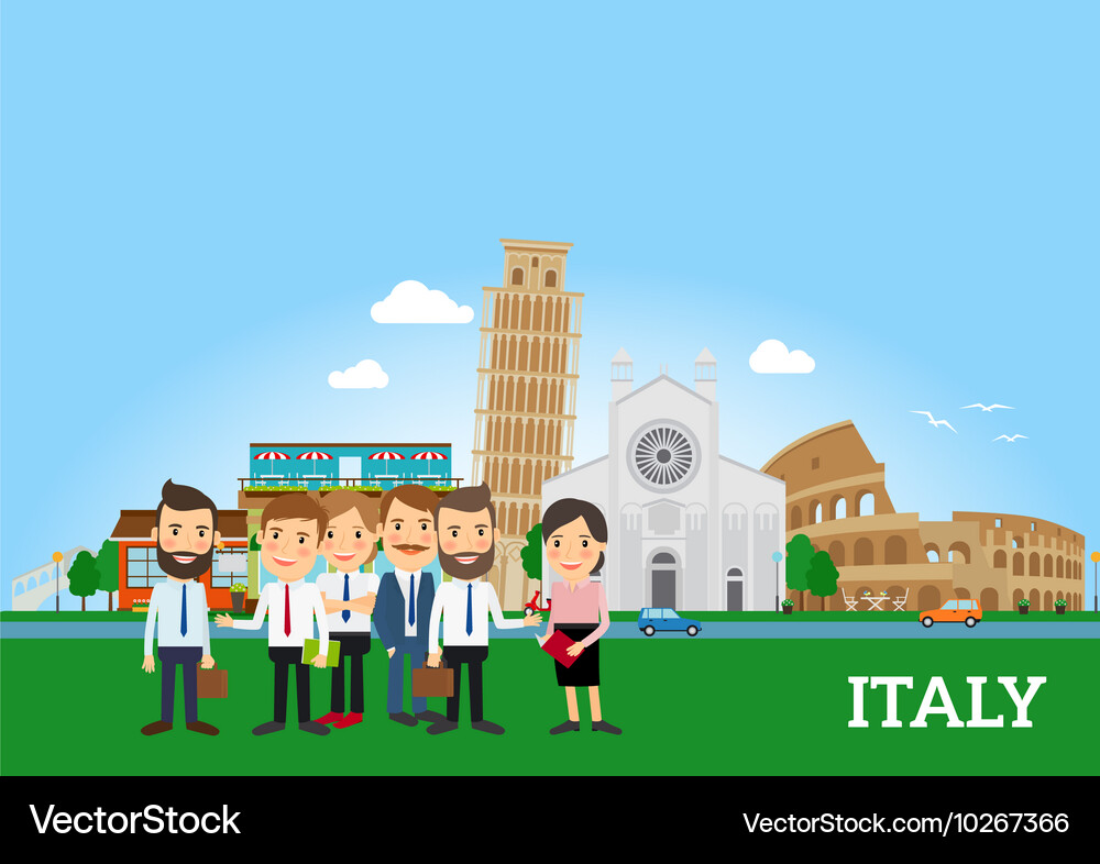 Business people in italy Royalty Free Vector Image