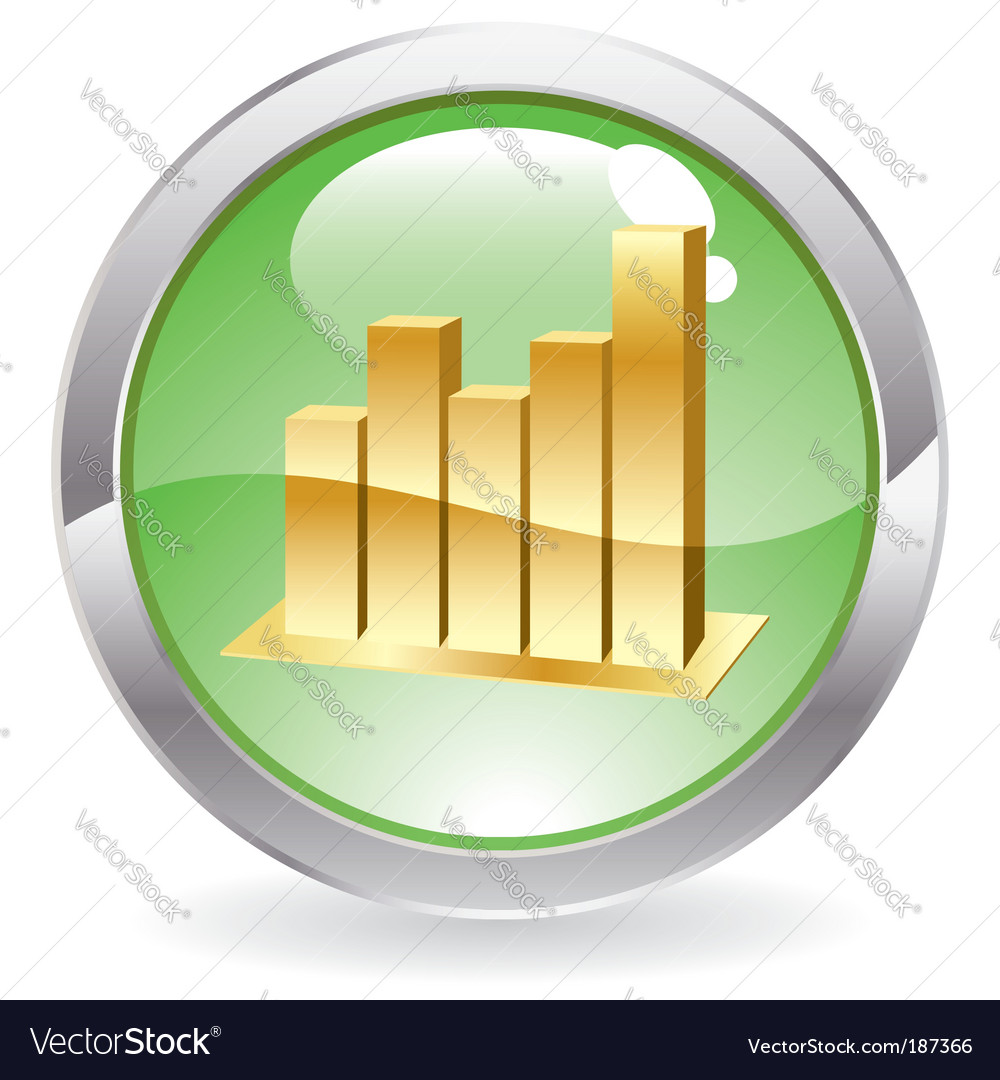Button with graph Royalty Free Vector Image - VectorStock