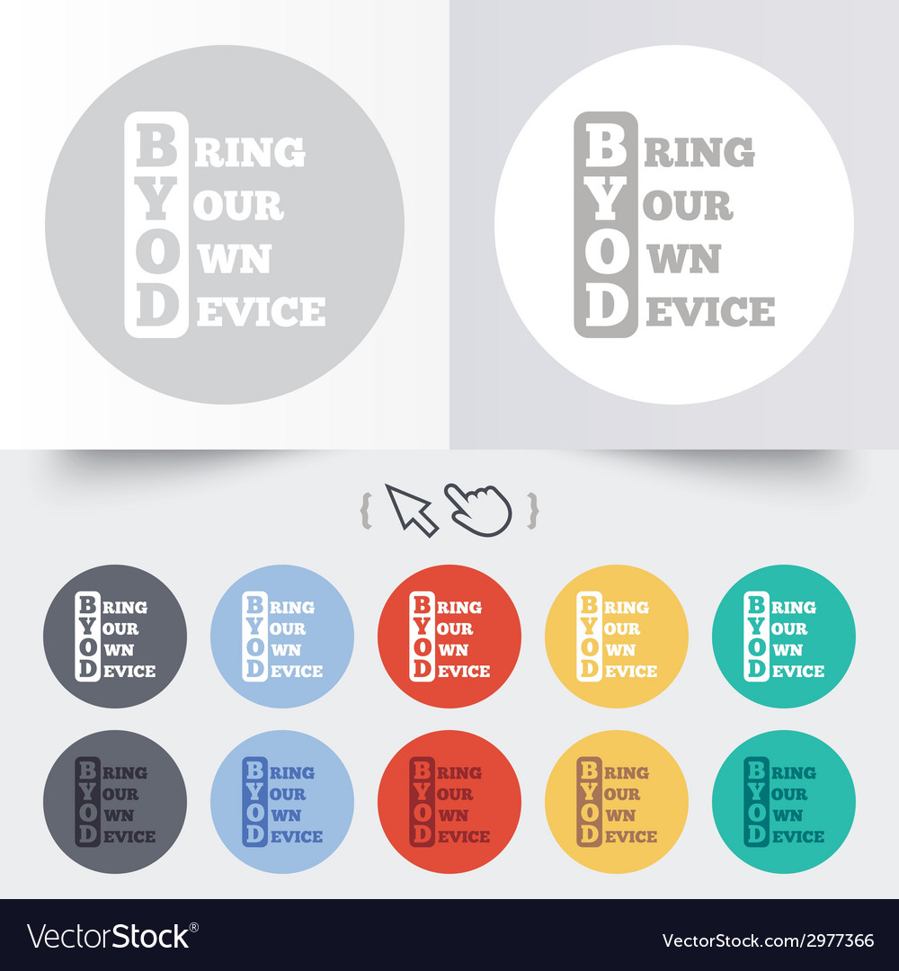 Byod sign icon bring your own device symbol Vector Image
