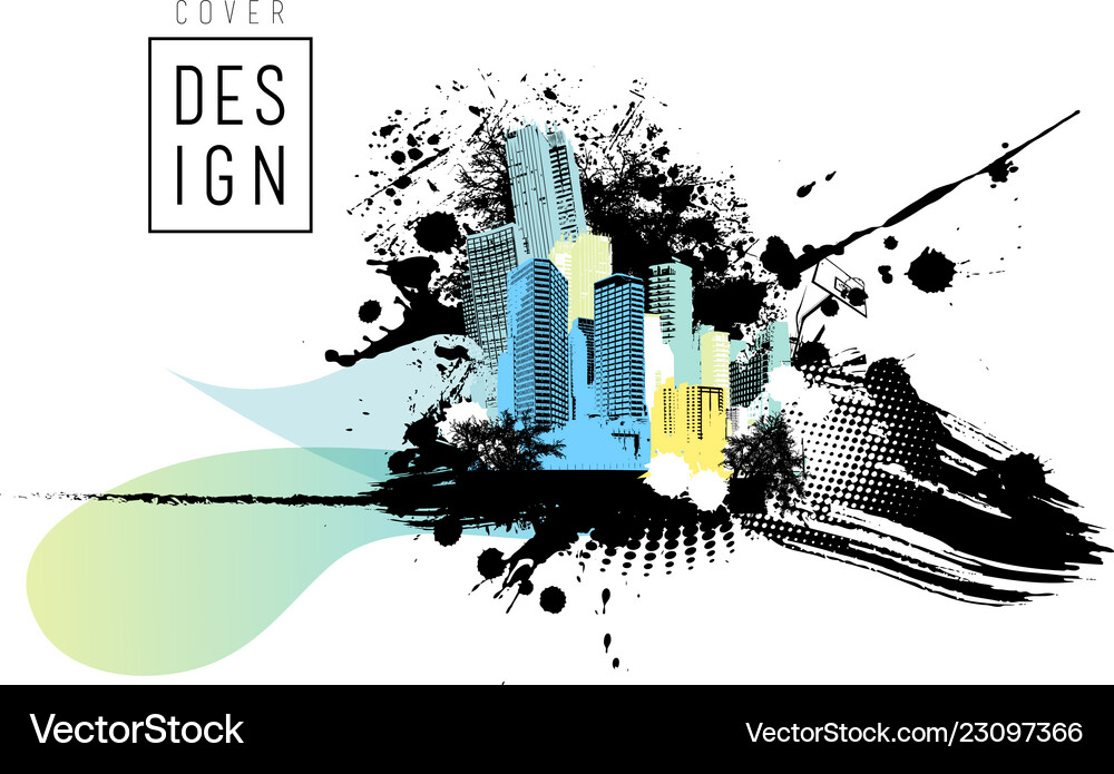 Colorful panorama city art Royalty Free Vector Image