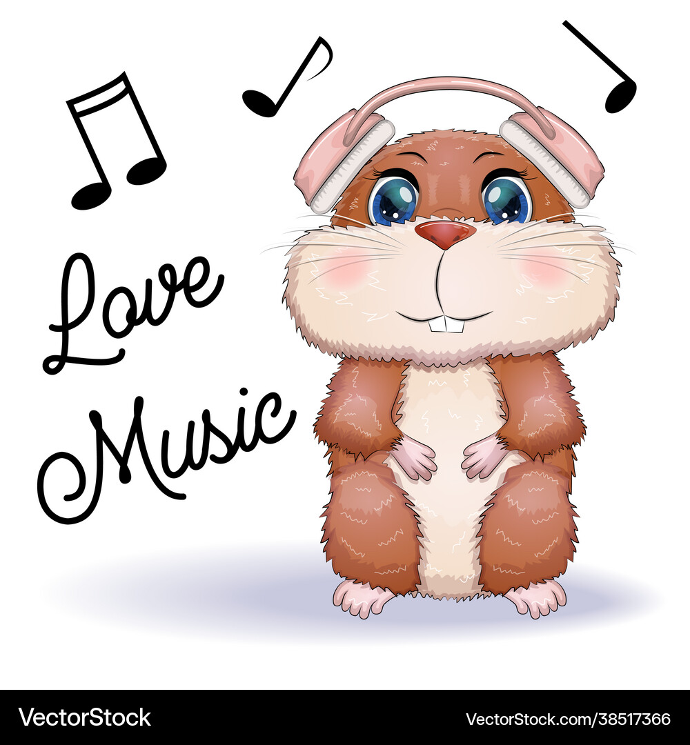Cute cartoon character a hamster wearing Vector Image