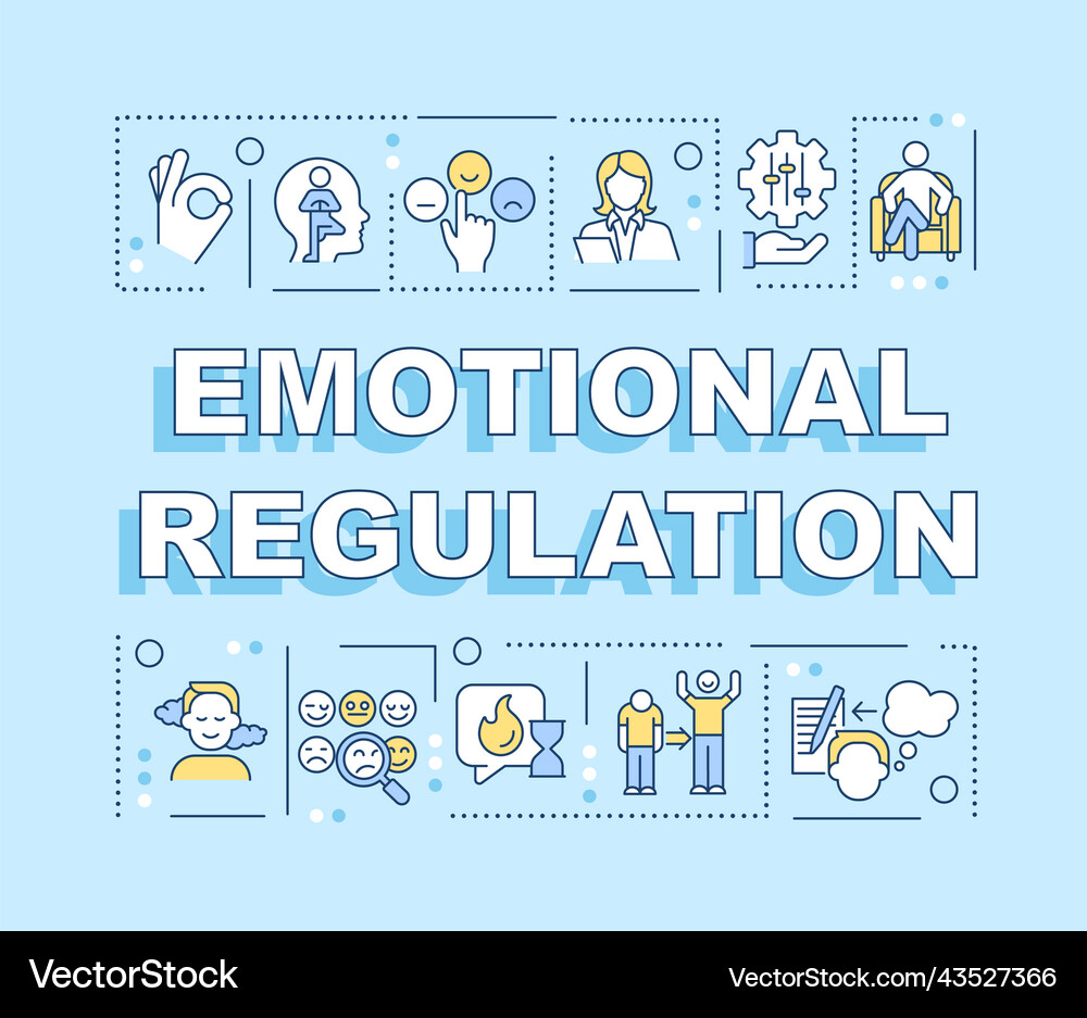 Emotional regulation word concepts turquoise Vector Image