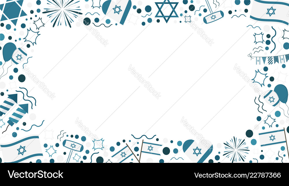 Frame with israel independence day holiday flat Vector Image
