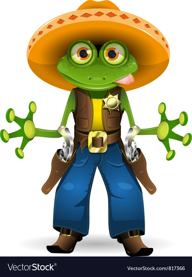 Frog sheriff Royalty Free Vector Image - VectorStock