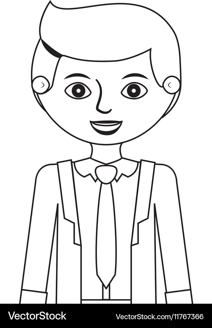Half body man silhouette with formal suit Vector Image