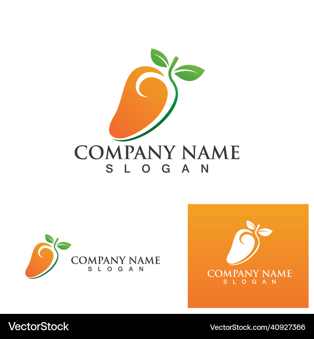 Mango fruits fresh logo and symbol Royalty Free Vector Image