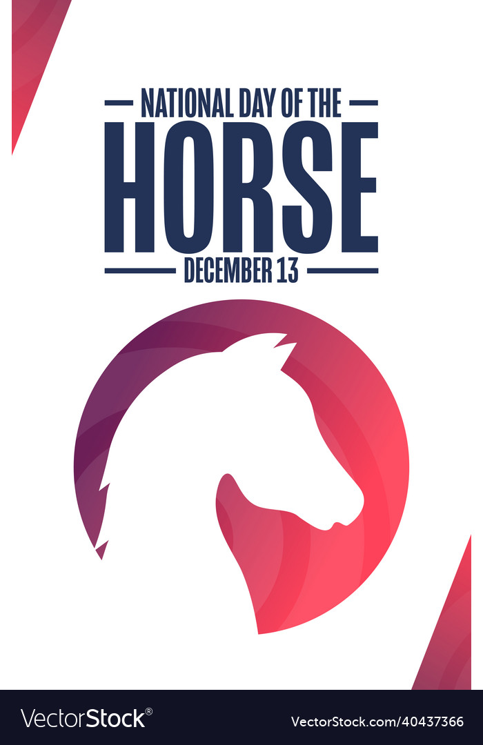 National day of the horse december 13 holiday Vector Image