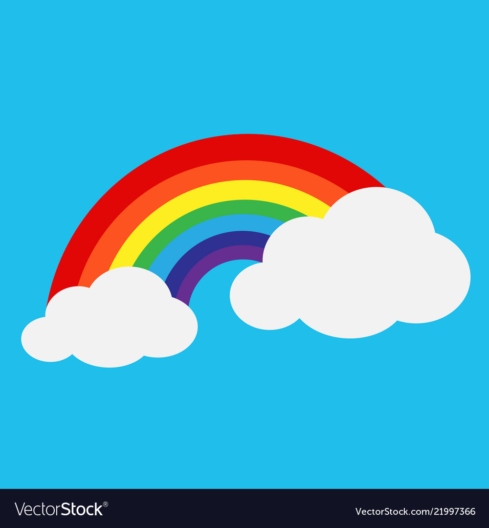 Rainbow with cloud icon Royalty Free Vector Image