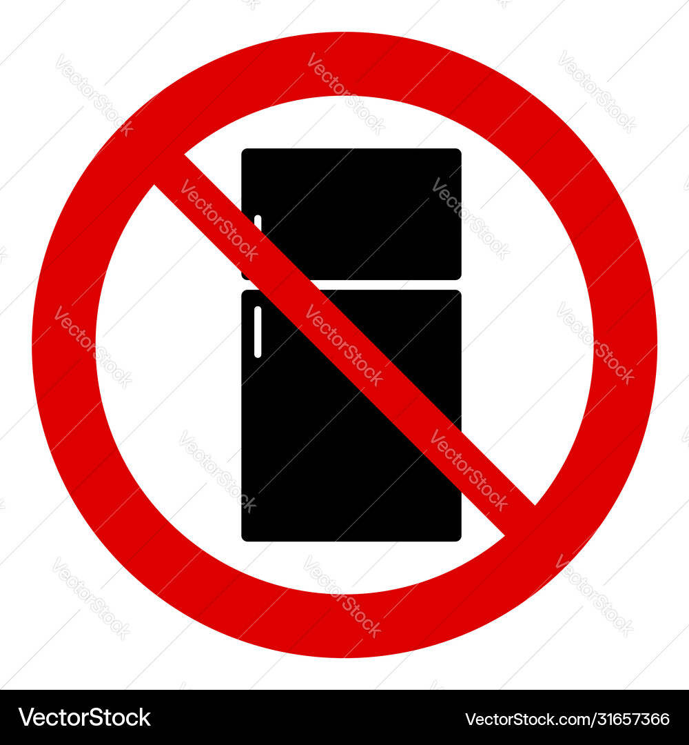 Refrigerator Prohibition Sign - Do Not Freeze Vector Image