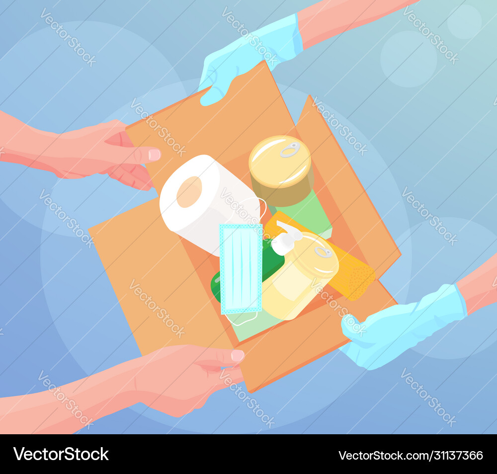 Safe food delivery during quarantine and Vector Image