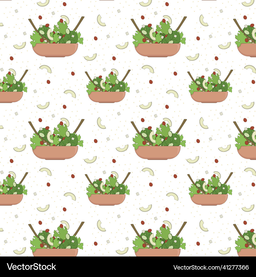 Seamless pattern of a plate of fresh vegetable Vector Image