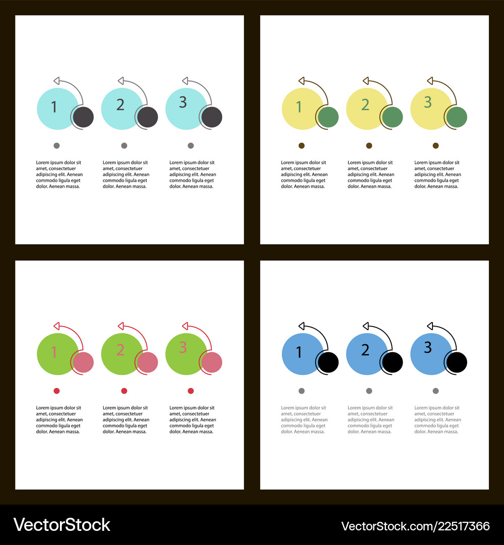 Set of abstract infographics number options Vector Image