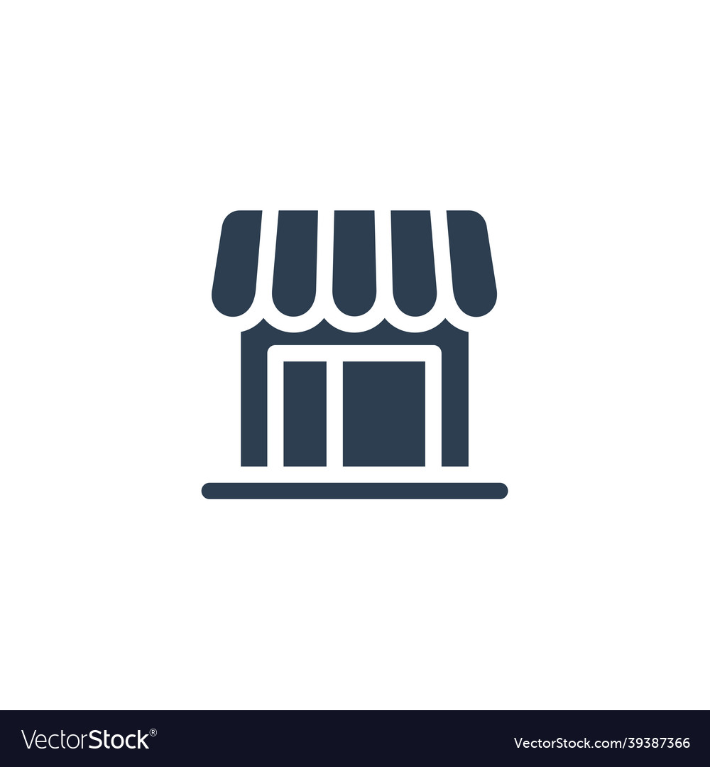 Shop building solid flat icon Royalty Free Vector Image