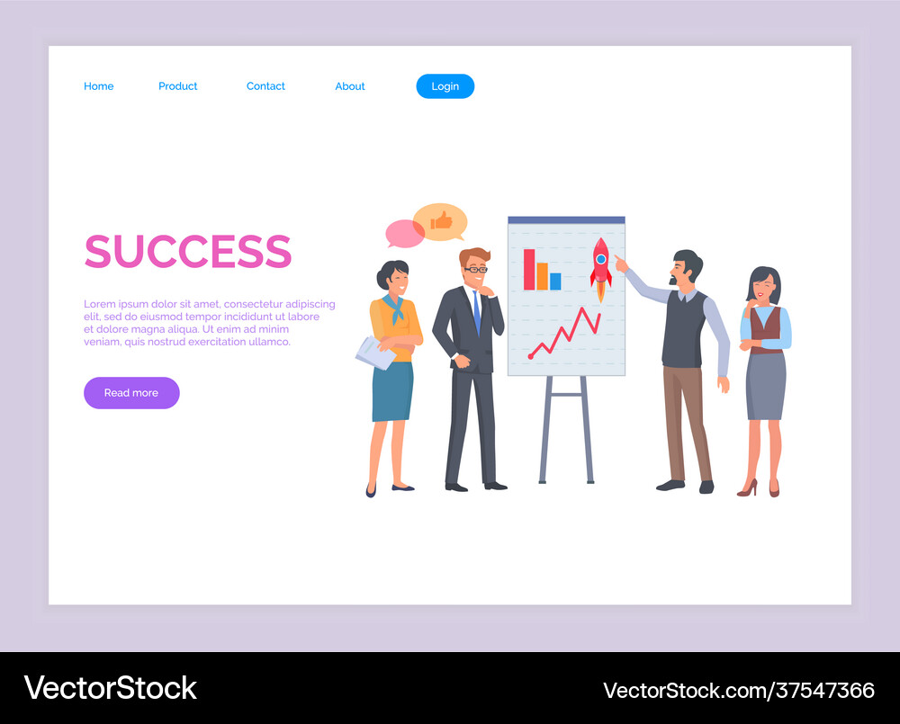 Success banner winner vision reaching goal Vector Image