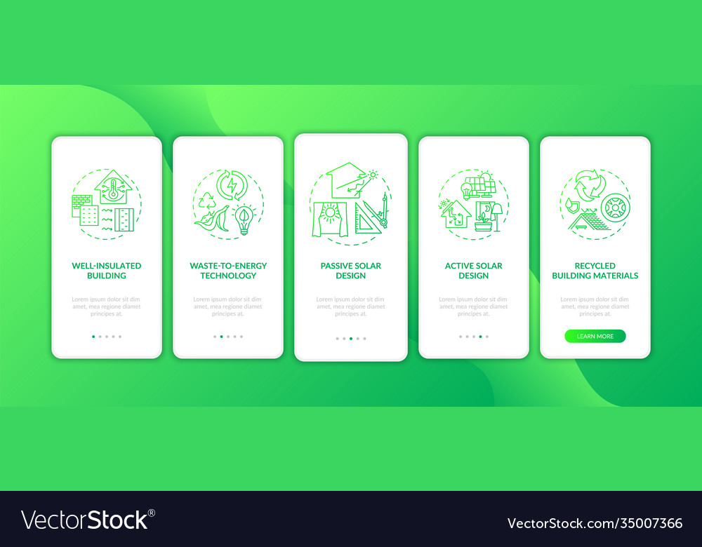 Sustainable Architecture Green Onboarding Mobile Vector Image