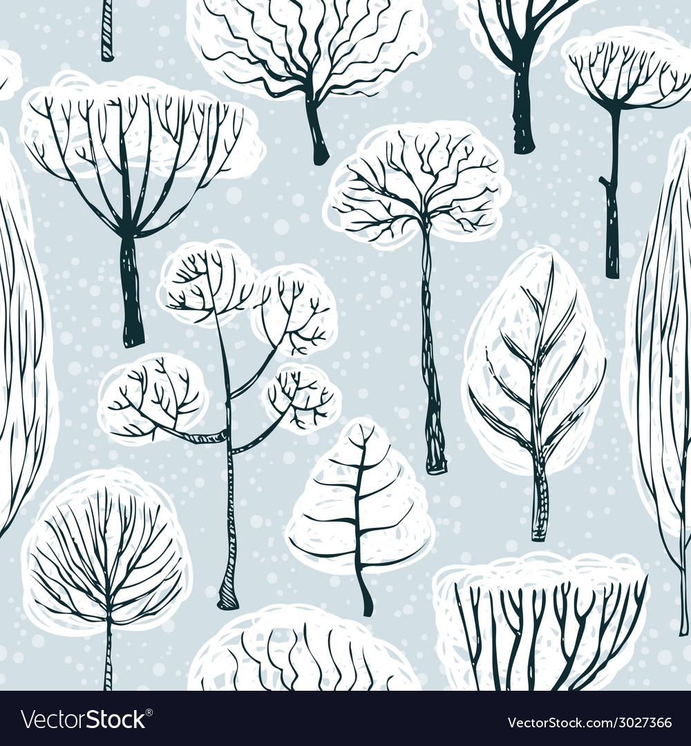 Winter Forest Pattern Royalty Free Vector Image
