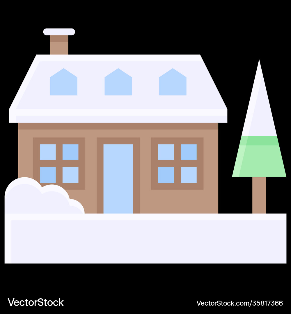 Winter house icon city related Royalty Free Vector Image