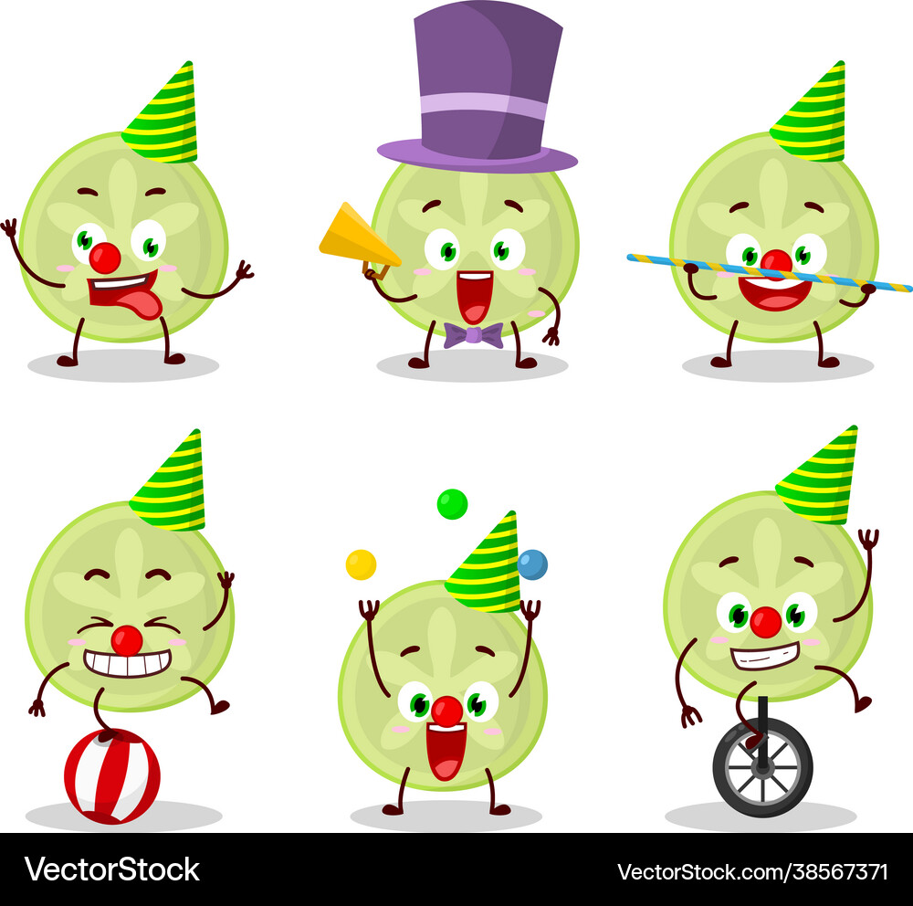Cartoon slice bilimbi with various circus shows Vector Image