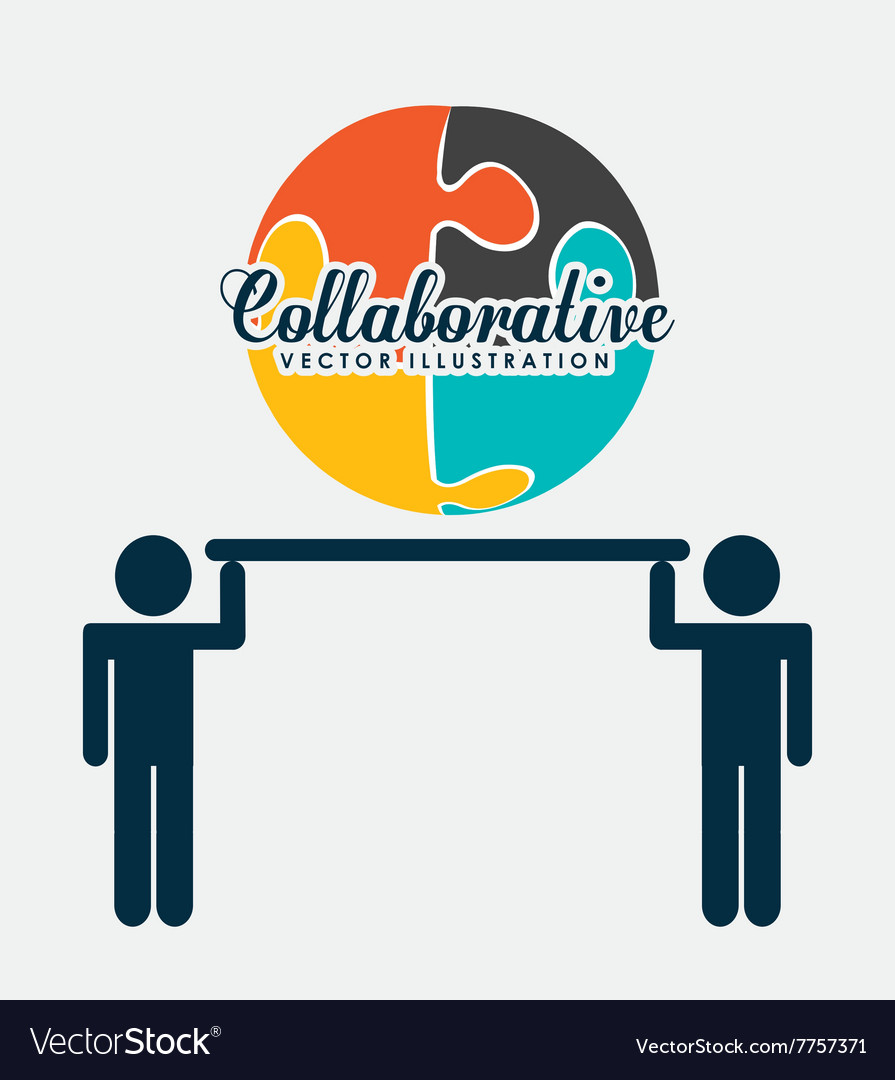 Collaborative concept design Royalty Free Vector Image