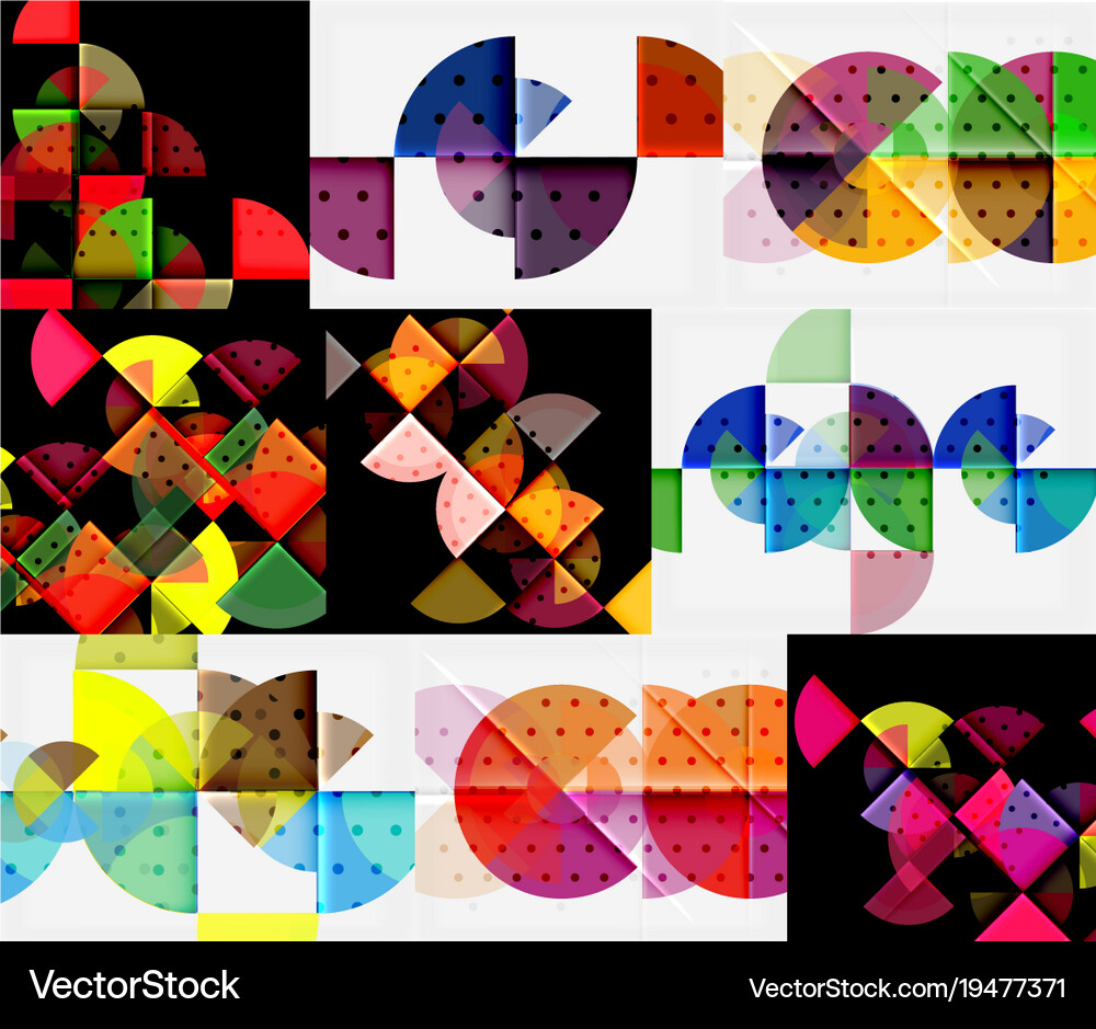 Collection of geometric composition banner Vector Image