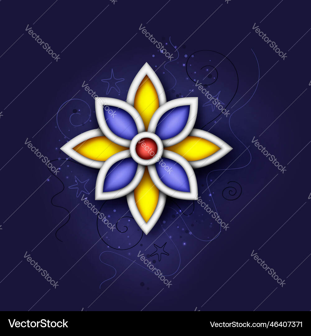 Colorful mystical cosmic flower deco element Vector Image