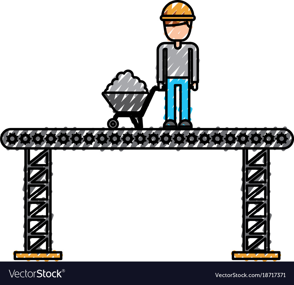 Construction worker standing platform Royalty Free Vector