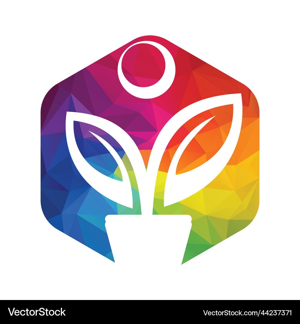 Flower pot and plant logo Royalty Free Vector Image